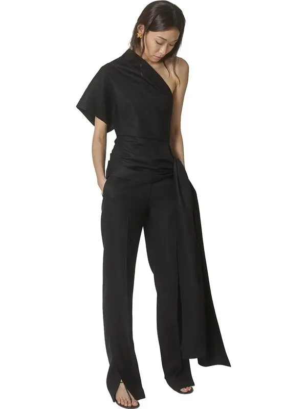 HEIRLOME Petula Trousers In Silk Twill - Black