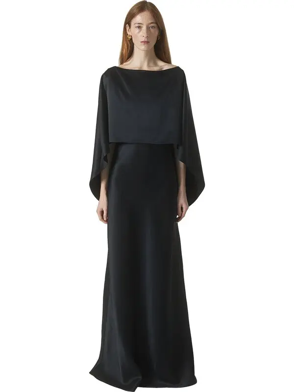 HEIRLOME Anna Dress In Double-face Silk Satin - Black