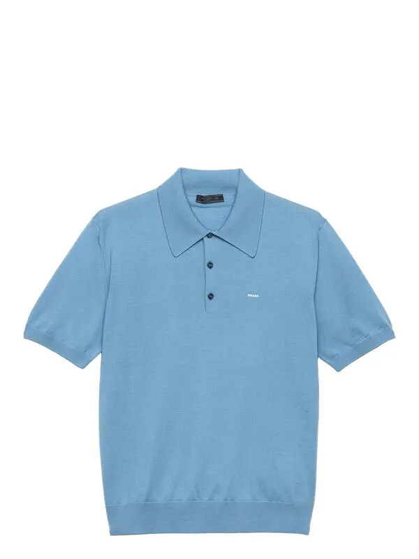 Prada Superfine Wool Polo Shirt - Blue