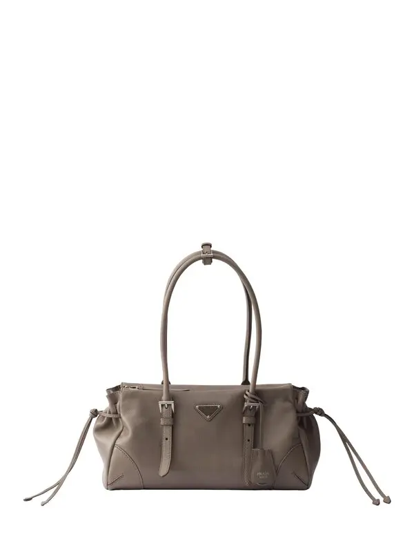 Prada Karin Medium Antiqued Leather Tote Bag - Grey