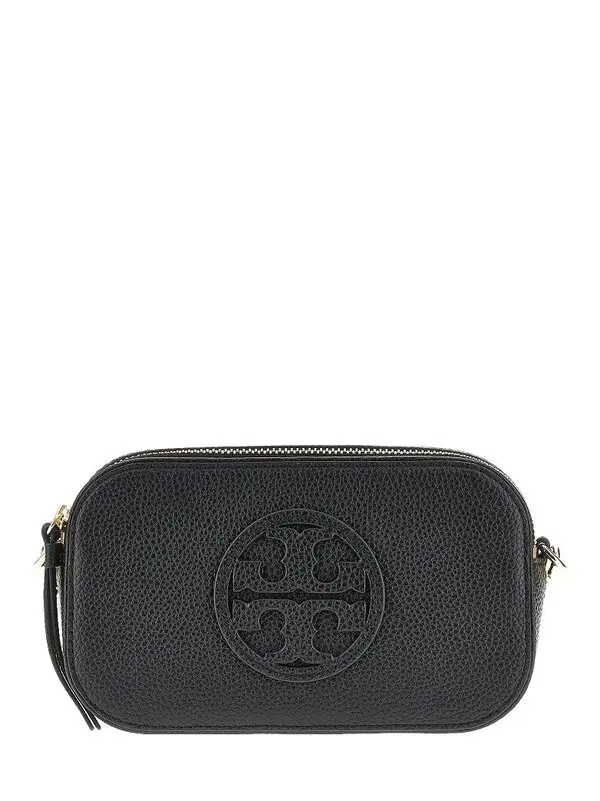 Tory Burch Grained Leather Mini Crossbody Bag - Black