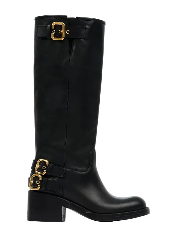 Chloé Dakota Knee-high Buckled Boots - Black