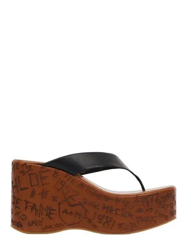 Chloé Maxime Wedge Slides - Black
