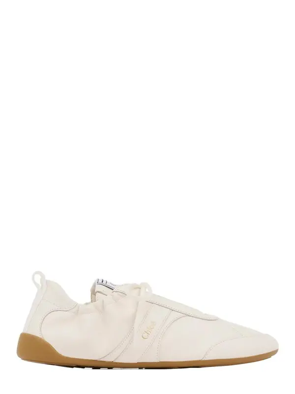 Chloé Kick Leather Sneakers - Eggshell