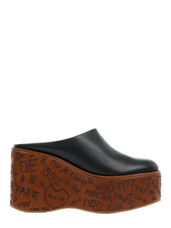 Chloé Maxime Wedge Mules - Black