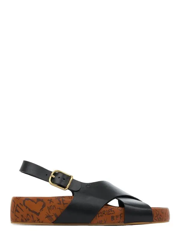 Chloé Maxime Flatform Sandals - Black