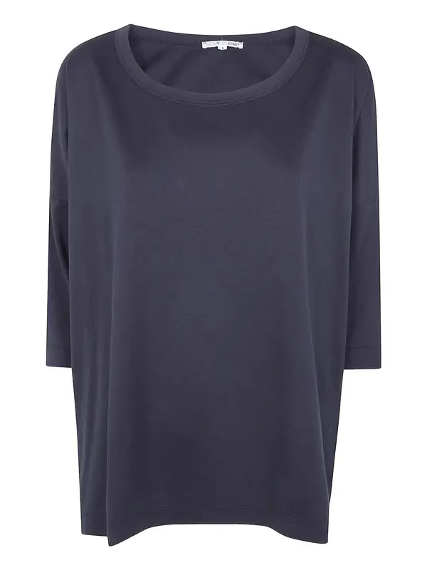 T C ZERO Oversized Boat Neck T-shirt - Black