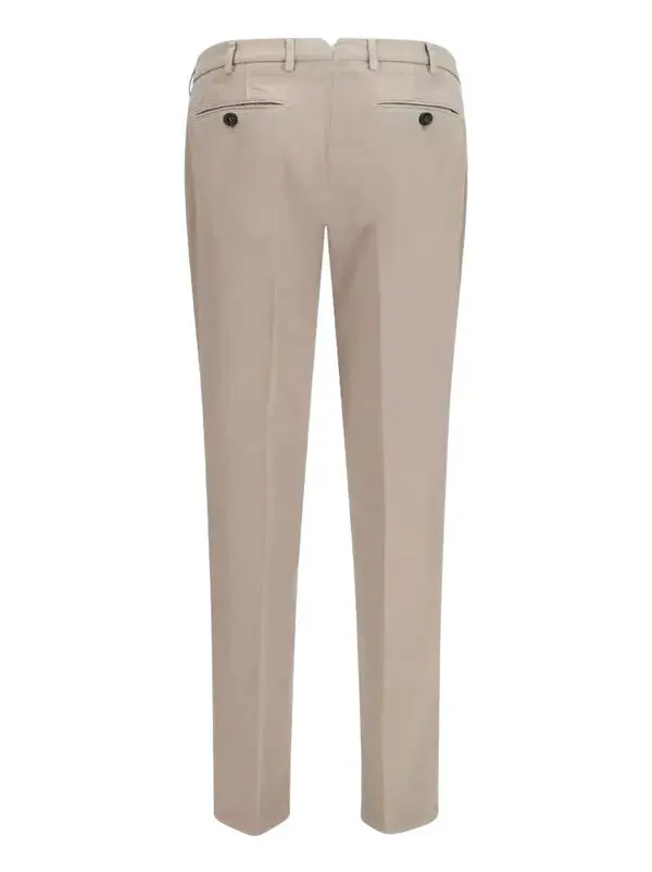 Brunello Cucinelli Garment-dyed Cotton Trousers - Neutrals