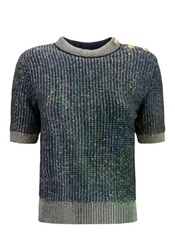 Balmain Sequin-embellished Button-detail Sweater - Blue