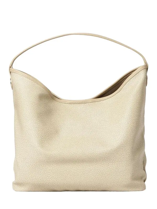 Borbonese Recycled Nylon Hobo Bag With Magnetic Closure - Sand