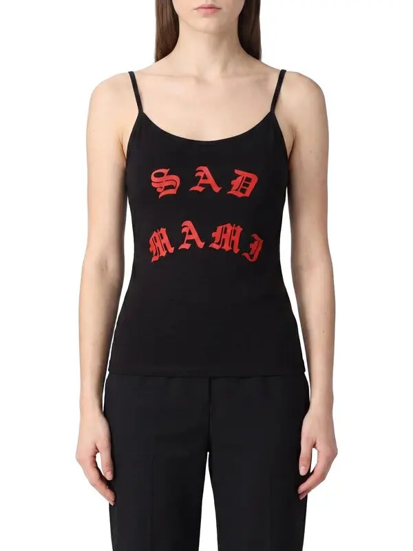 WILLY CHAVARRIA Slogan Print Cotton Tank Top - Grey