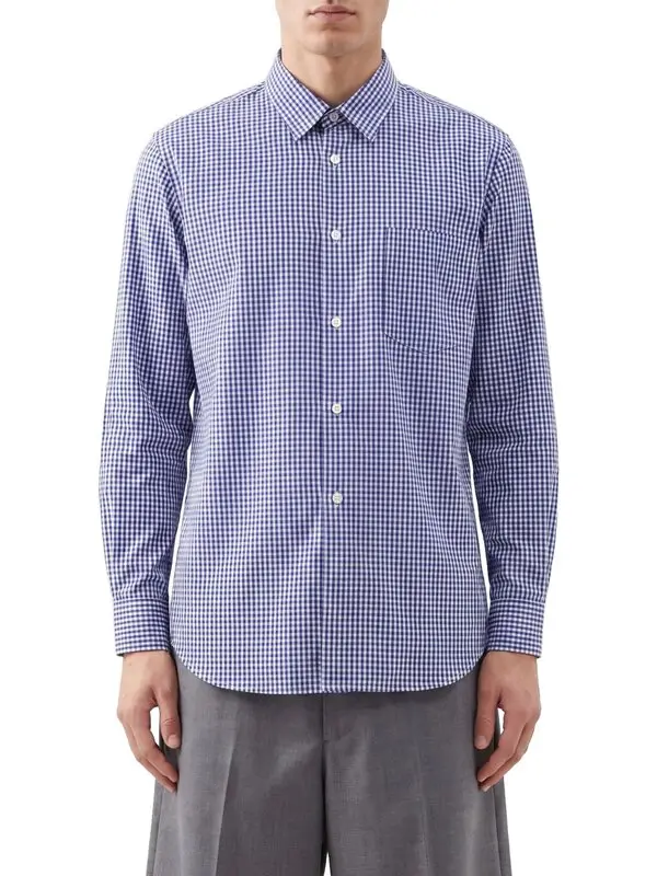 Comme Des Garçons Relaxed Fit Vichy Check Cotton Shirt - Blue