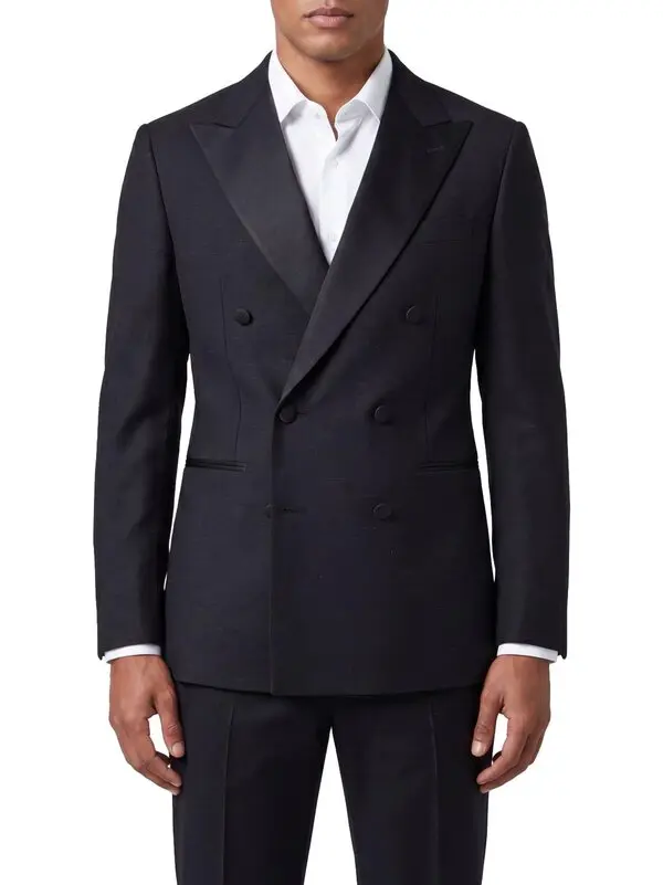 Tagliatore Silk-blend Tuxedo Jacket With Peak Lapels - Black