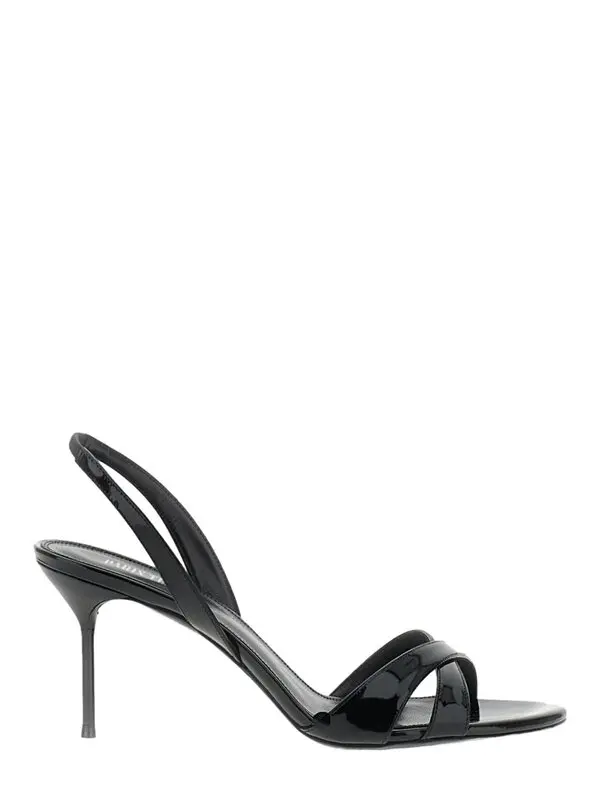 Paris Texas Patent Leather Stiletto Heel Slingback Sandals - Black