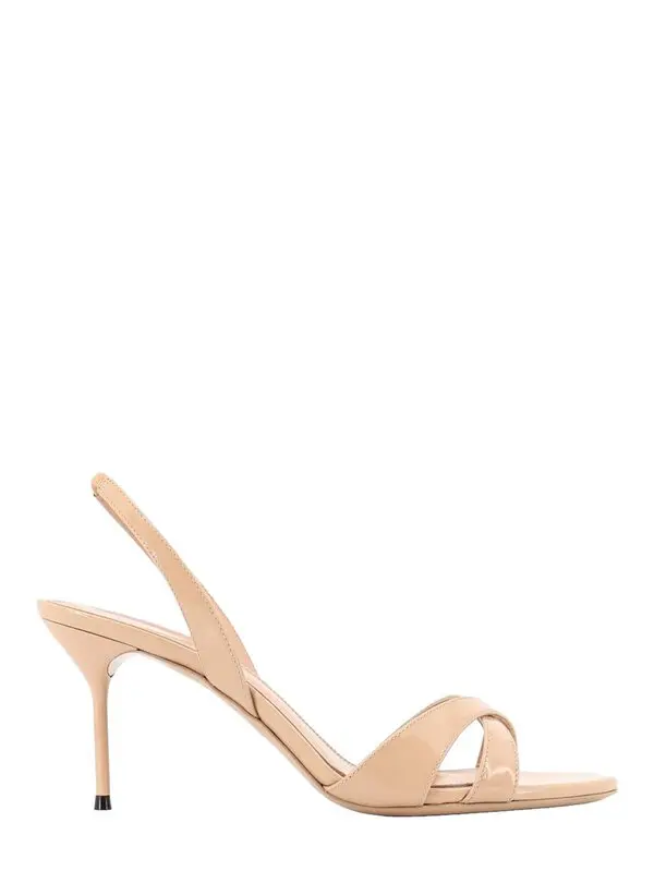 Paris Texas Patent Leather Stiletto Heel Slingback Sandals - Honey