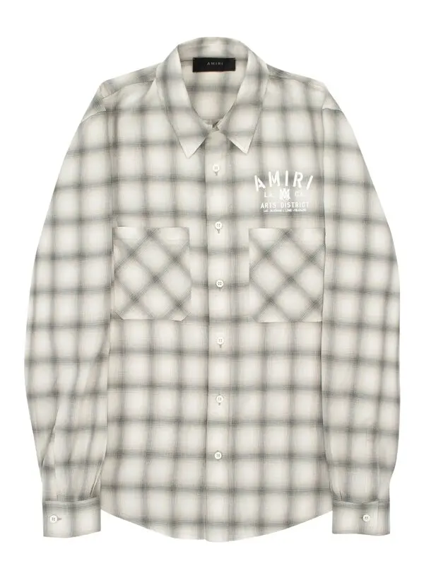 Amiri Plaid Relaxed Fit Shirt - Grey