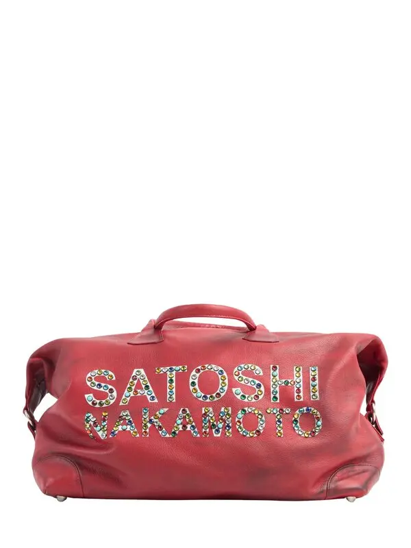 SATOSHI NAKAMOTO Embellished Weekender Bag - Red