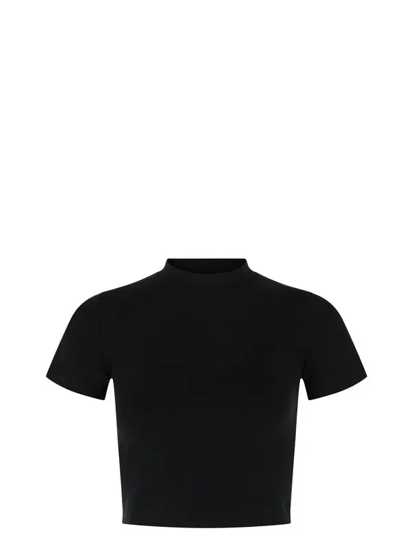 Balenciaga Mock-neck Cropped Top - Black
