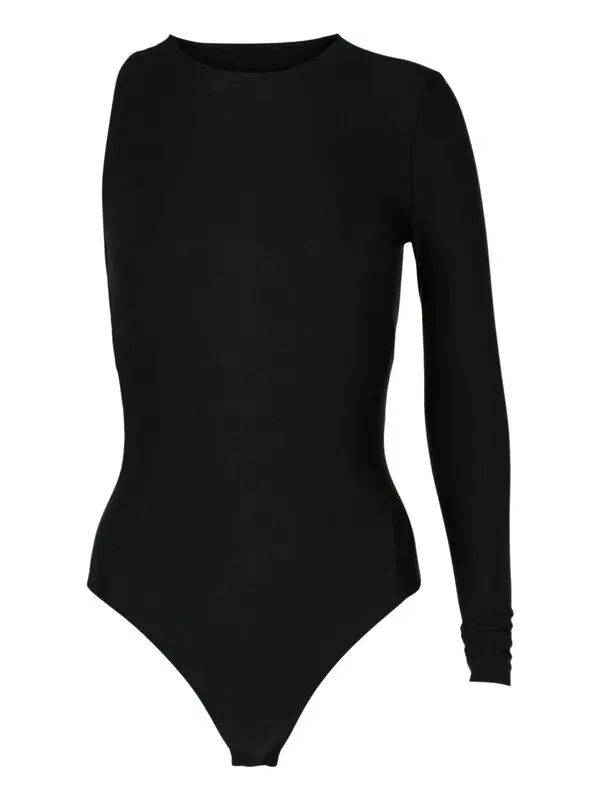 Balenciaga One Sleeve Open Back Bodysuit - Black