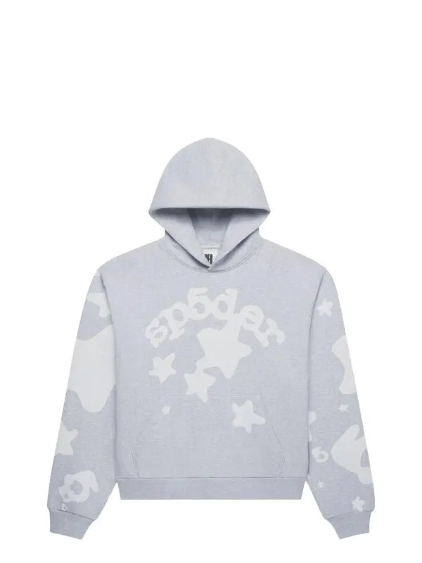 SP5DER Aop Beluga Pullover Hoodie - Grey