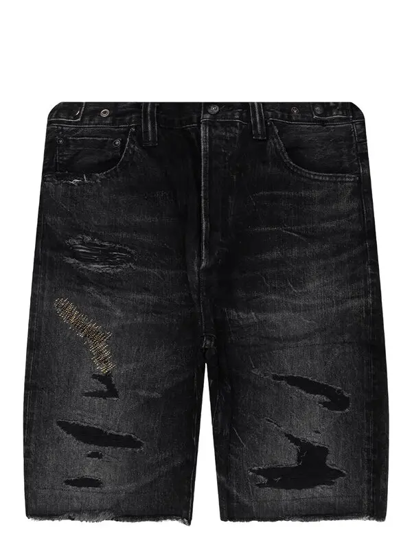 Mastercraft Union Distressed Denim Shorts - Black
