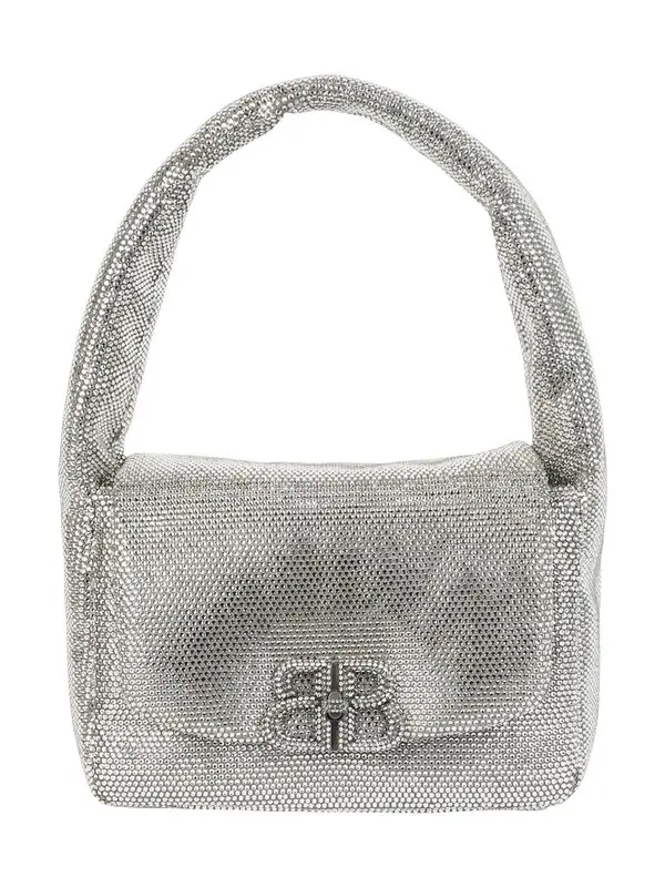 Balenciaga Small Monaco Sling Bag In Strass - Grey