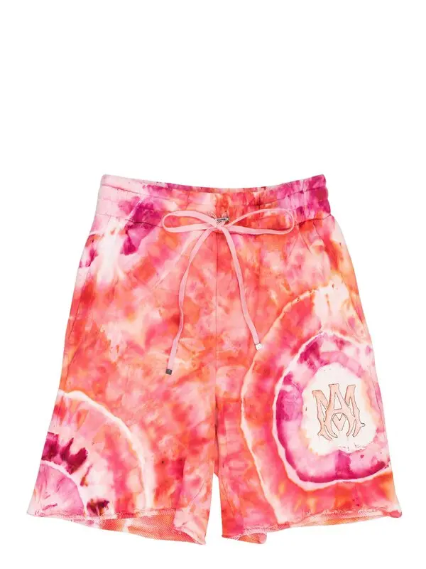 Amiri Tie & Dye Sweatshorts With Monogram Detail - Multicolor