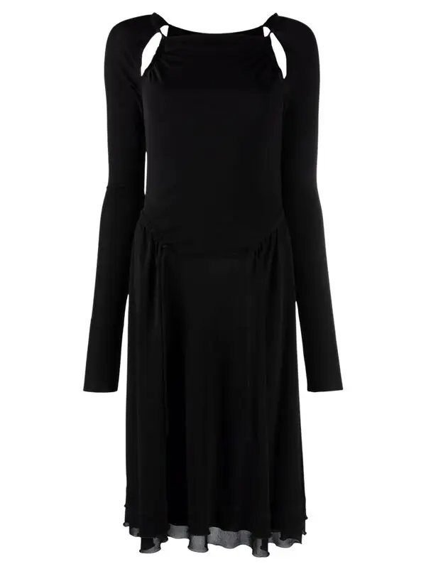 FERRAGAMO Midi Dress With Cut-out Detail - Black