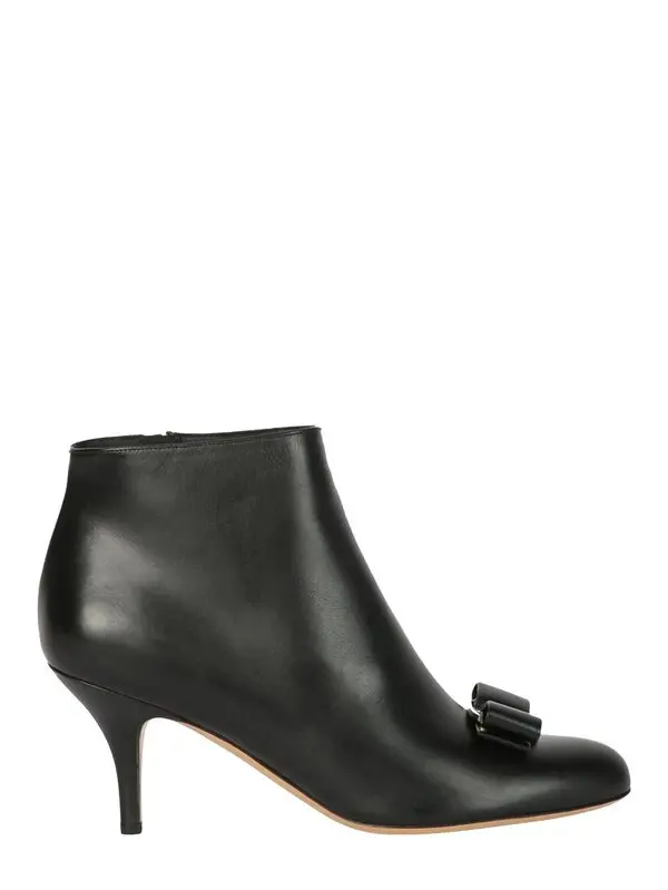 FERRAGAMO Vara Bow Ankle Boots - Black