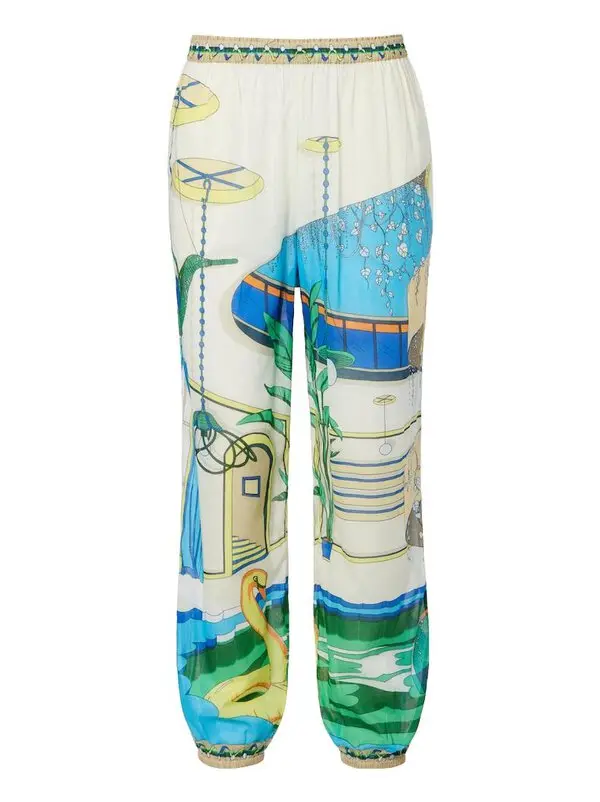 Tory Burch Printed Cotton Tapered Pants - Multicoloured