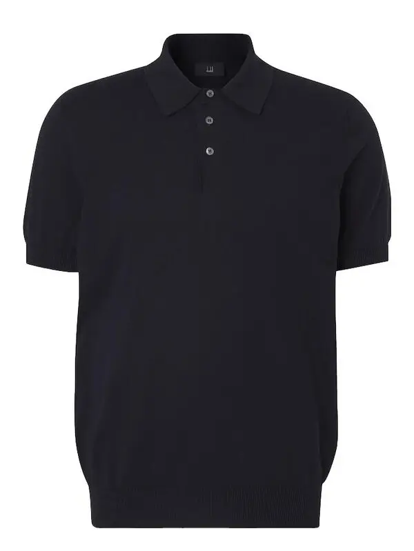 Dunhill Cotton And Silk Polo Sweater - Blue