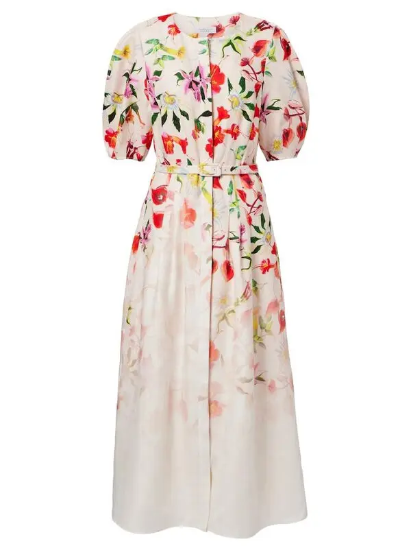 Gabriela Hearst Ignis Floral Linen Midi Dress - Multicoloured