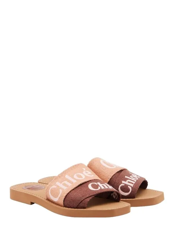 Chloé Woody Canvas Slides - Multicoloured