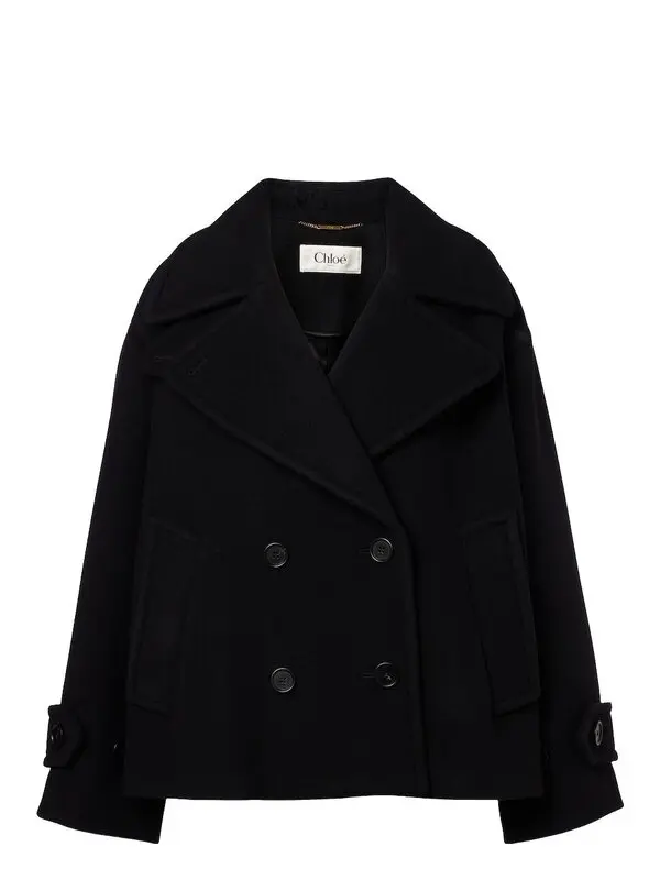 Chloé Double-breasted Wool-blend Peacoat - Black