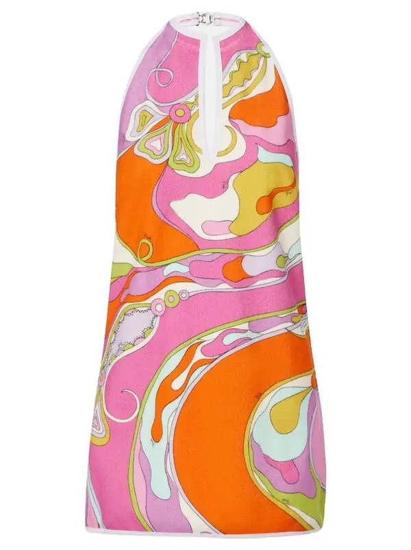 Emilio Pucci Orchidee Cotton-blend Terry Mini Dress - Multicoloured