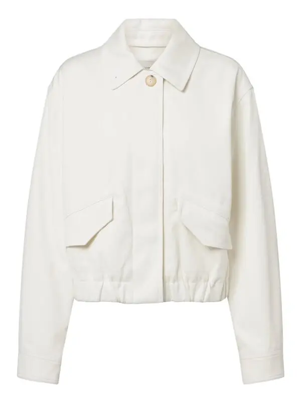 Vince Cotton Twill Blouson Jacket - White