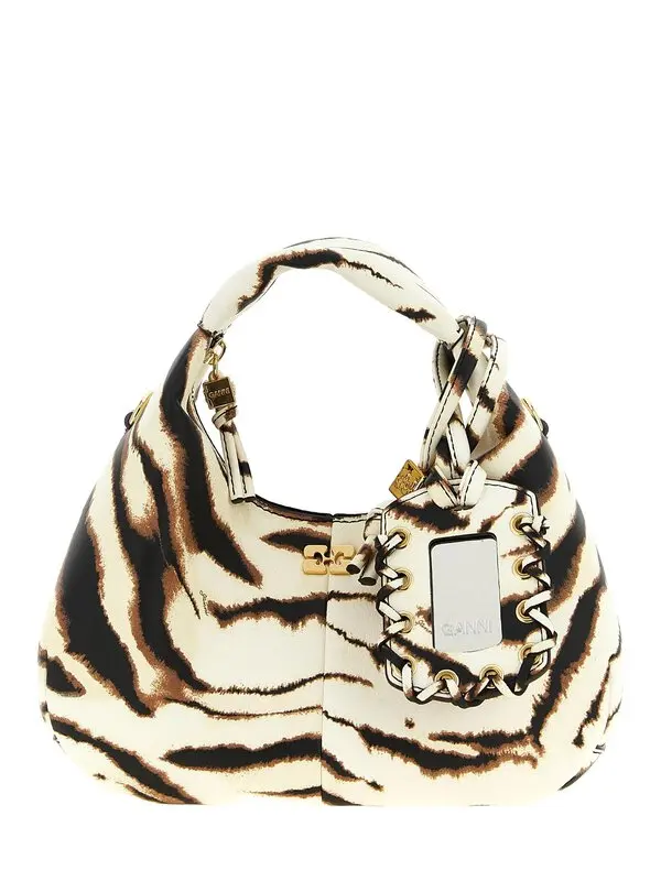 GANNI Mini Hobo Zebra Print Handbag - Multicolor