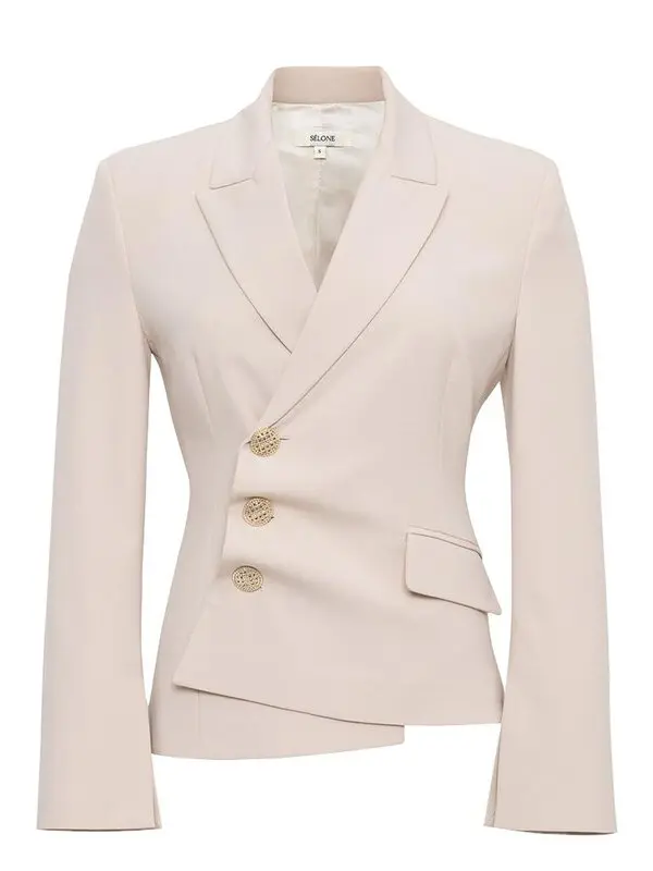 Sélone Asymmetric Tailored Blazer - Beige