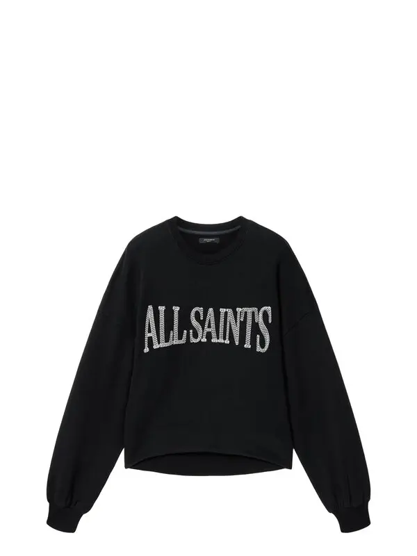 ALLSAINTS Organic Cotton Embroidered Sweatshirt - Black
