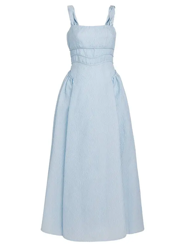 Rachel Gilbert Sophie Jacquard Maxi Dress - Blue