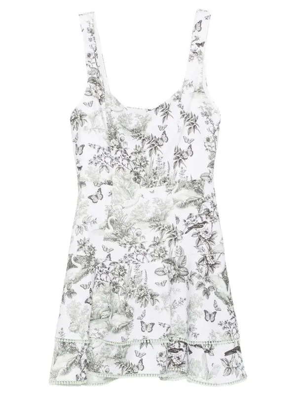 Alice + Olivia Miriam Printed Mini Dress - White
