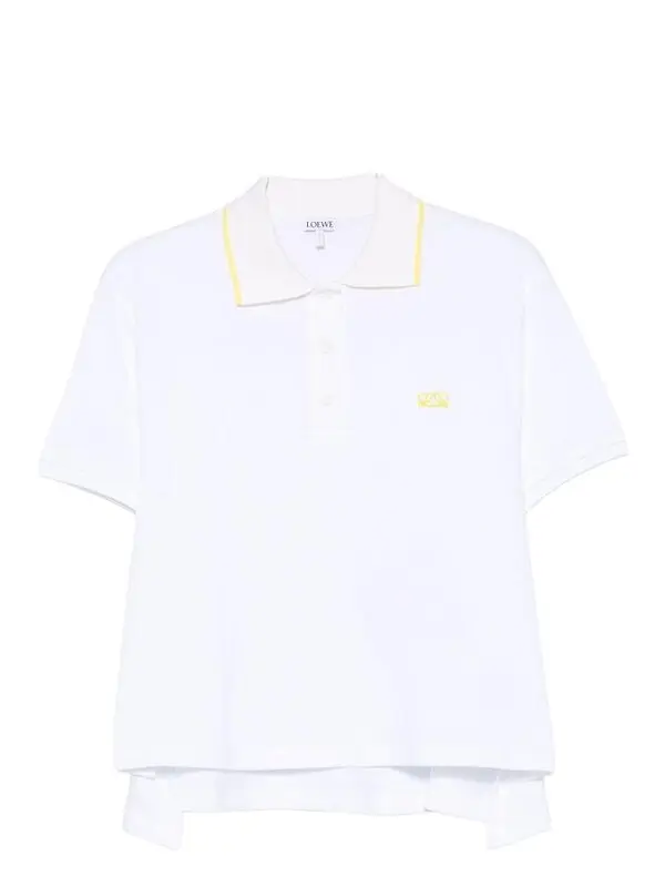 Loewe Anagram Cotton Polo Shirt - White