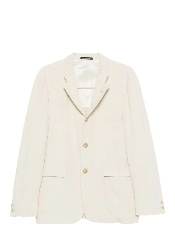 Emporio Armani Single-breasted Textured Blazer - Beige