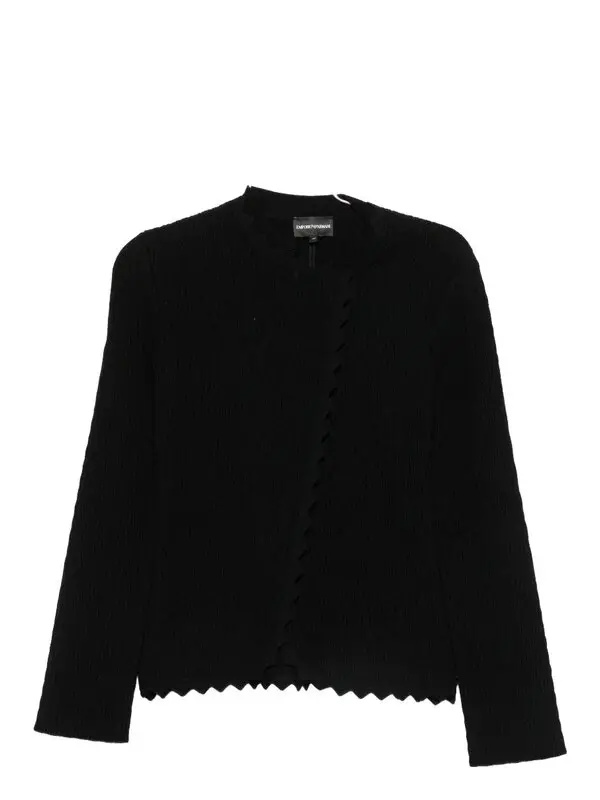 Emporio Armani Silk & Nylon Blazer Jacket - Black