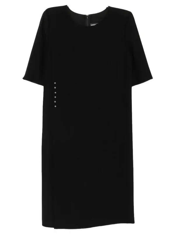 Emporio Armani Short Dress In Silk & Nylon - Black
