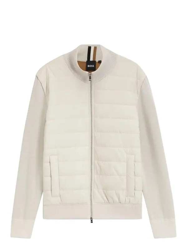 BOSS Padded Front Virgin Wool Jacket - White