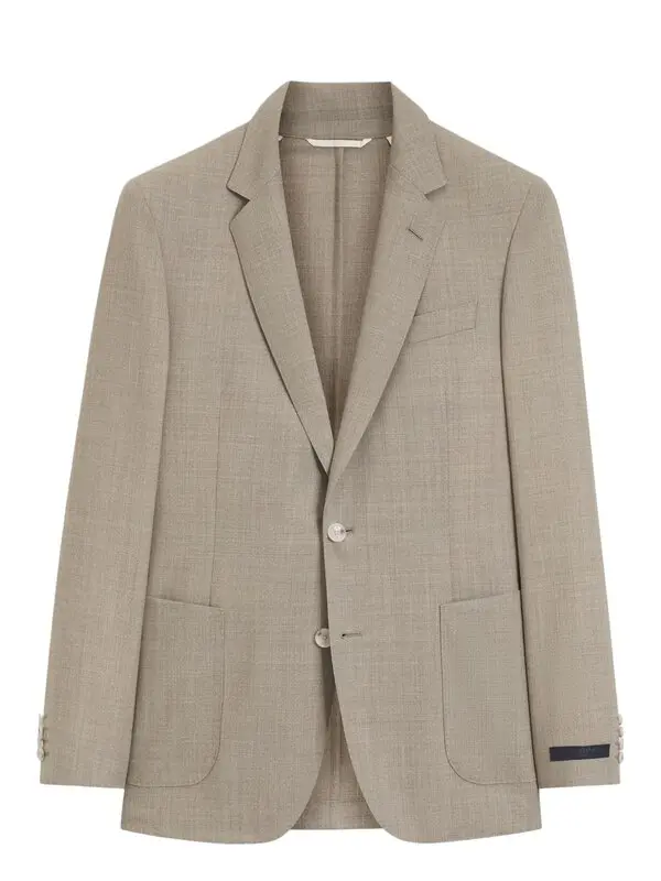 BOSS By Beckham Slim-fit Suit Jacket In Virgin Wool - Light Beige