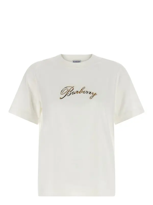 Burberry Frankie T-shirt With Chain Stitch Logo - White
