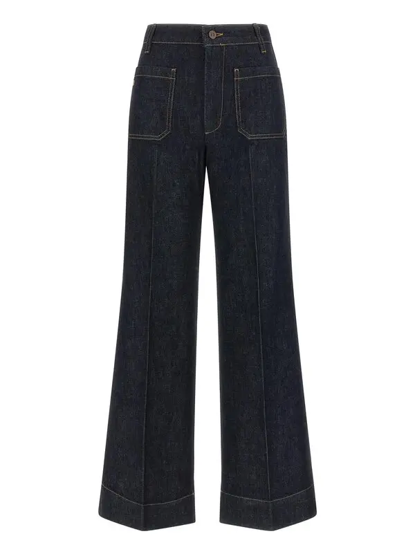 Victoria Beckham Alina Wide Leg Jeans - Blue