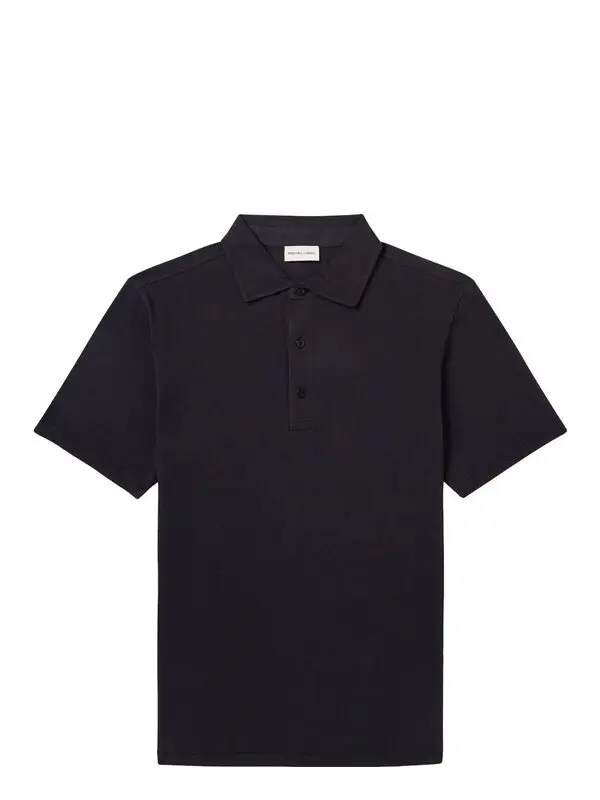 Frescobol Carioca Luca Cotton-piqué Polo Shirt - Black